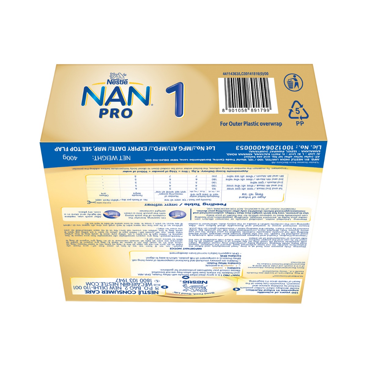 Nestle Nan Pro Infant Formula Stage 1 (Upto 6 months) Powder, 400 gm Refill Pack Price, Uses ...