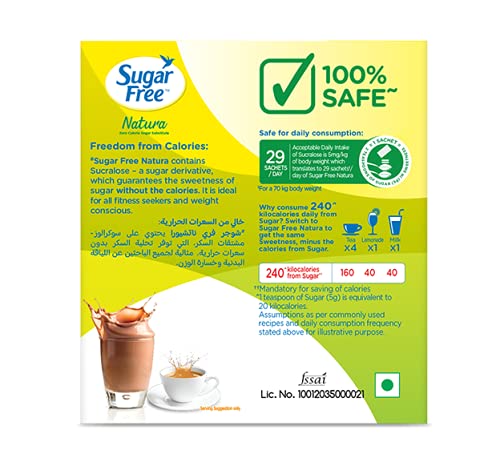 Sugar Free Natura Low Calorie Sugar Substitute, 50 Sachets Price, Uses ...