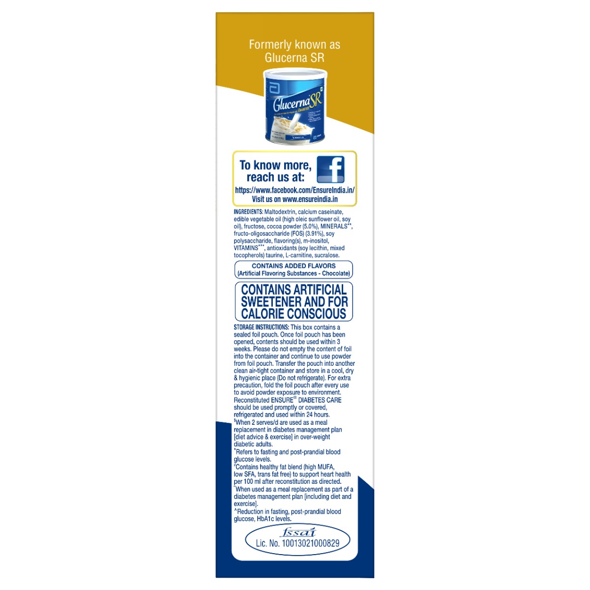 Ensure Diabetes Care Chocolate Flavour Powder, 200 gm Refill Pack Price ...