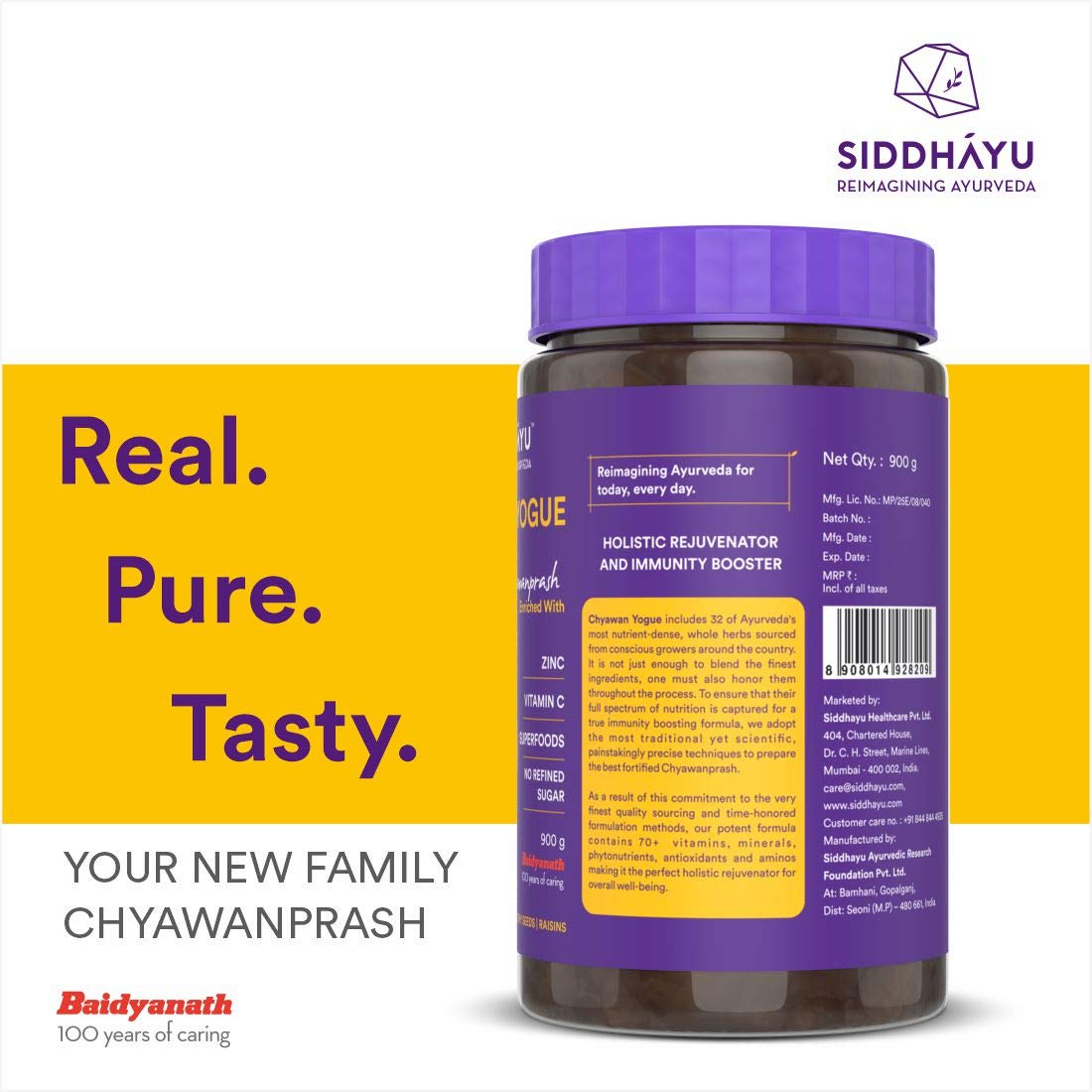 Siddhayu Chyawan Yogue Chyawanprash, 900 gm Price, Uses, Side Effects ...