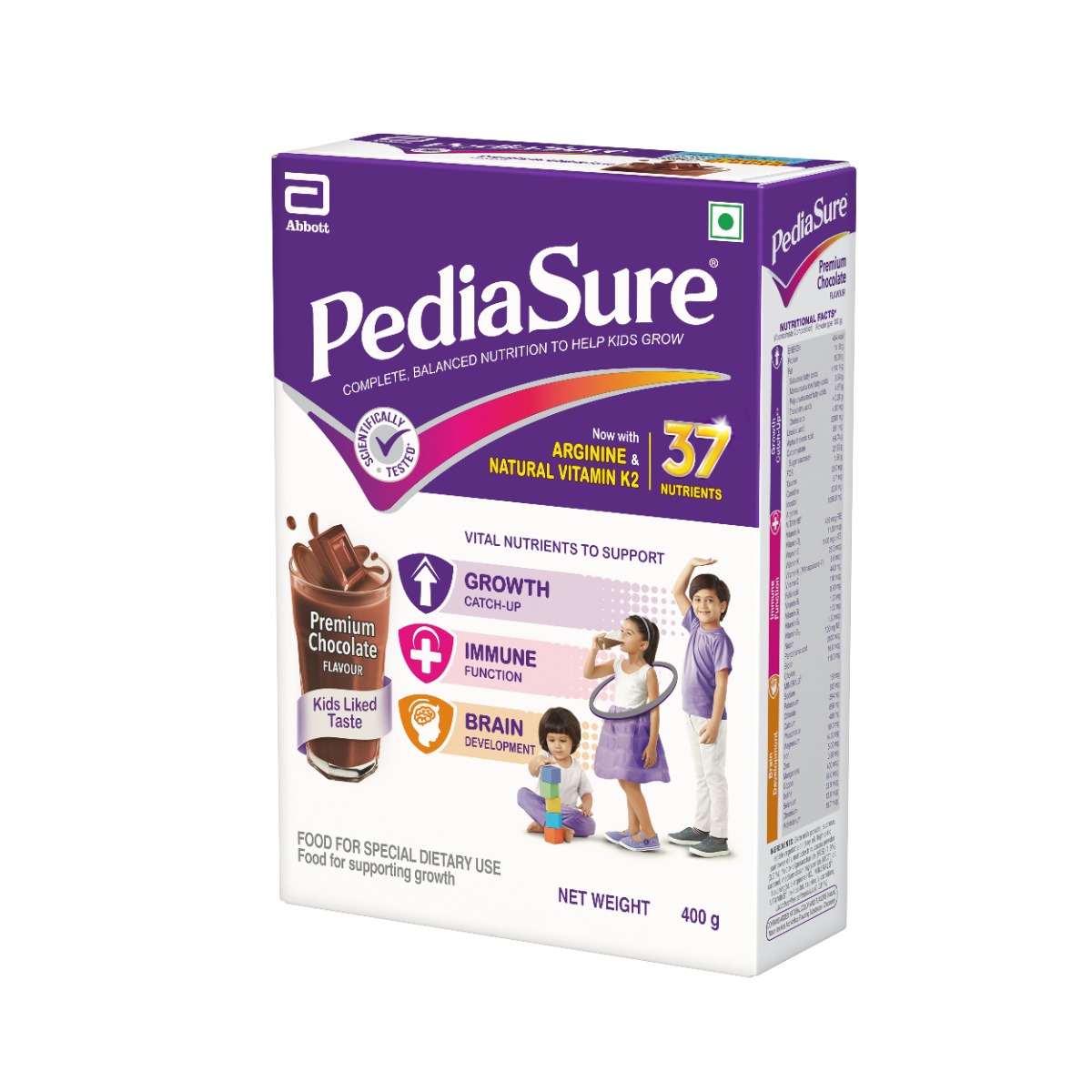 Pediasure Premium Chocolate Flavour Nutrition Drink Powder, 400 gm ...