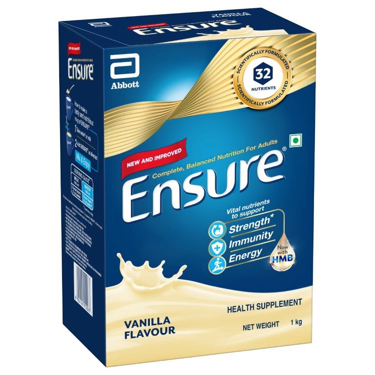Ensure Vanilla Flavour Powder, 1 Kg Refill Pack Price, Uses, Side ...
