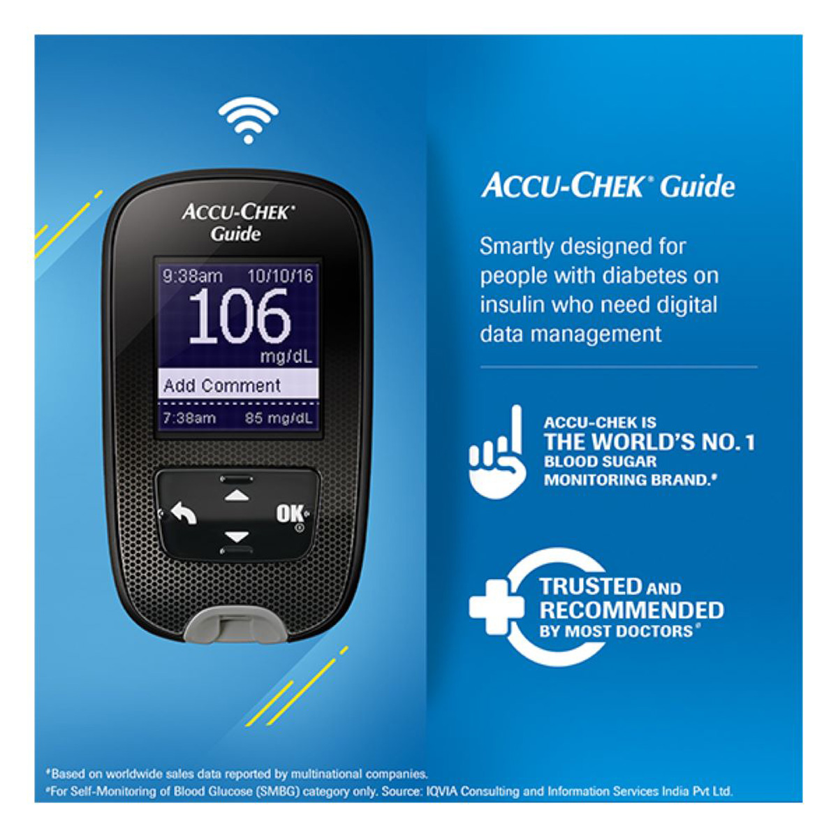 Accu-Chek Guide Blood Glucose Monitoring System With 10 Free Test ...