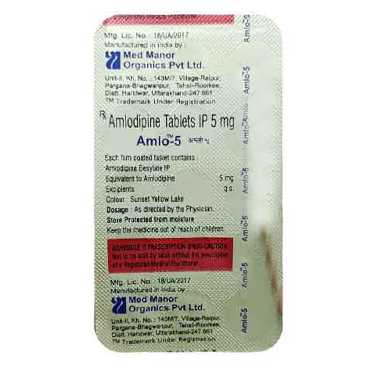 Amlo-5 Tablet 15's Price, Uses, Side Effects, Composition - Apollo Pharmacy