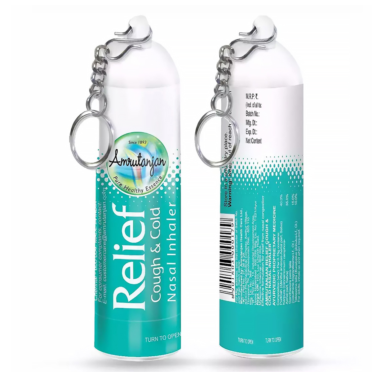 Buy Amrutanjan Relief Cough & Cold Nasal Inhaler, 1 Count | 19 Minutes ...