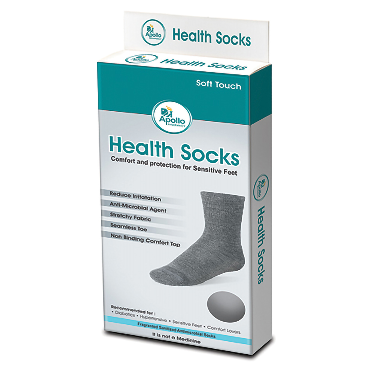 Apollo Pharmacy Soft Touch Health Socks Black, 1 Pair Price, Uses, Side ...