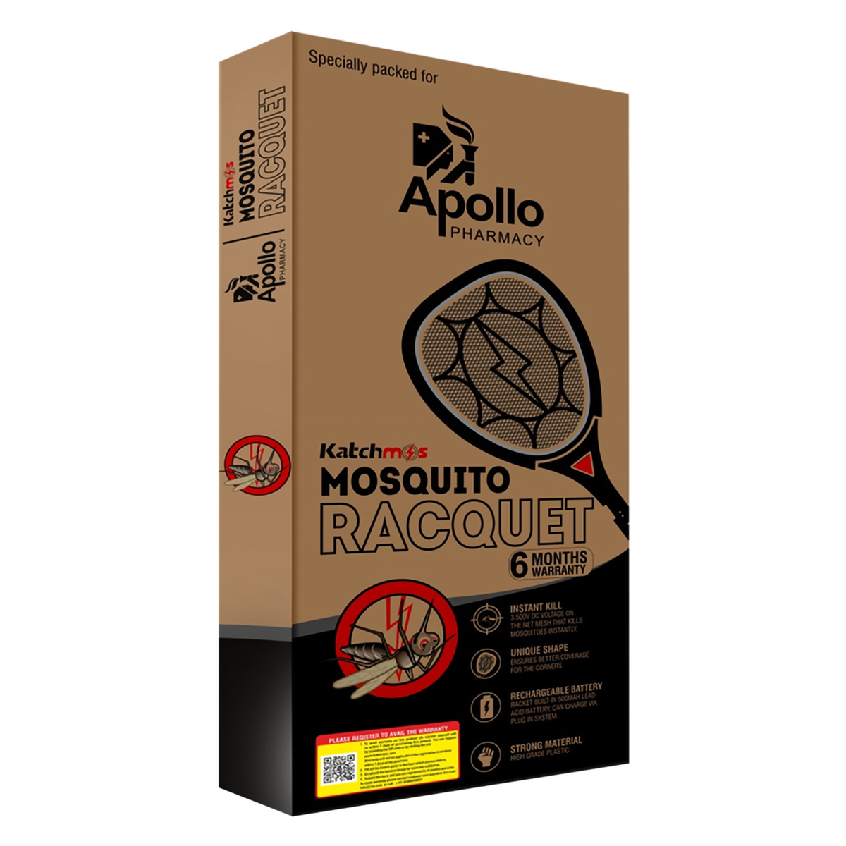 Apollo Pharmacy Katchmos Mosquito Racquet, 1 Count Price, Uses, Side ...
