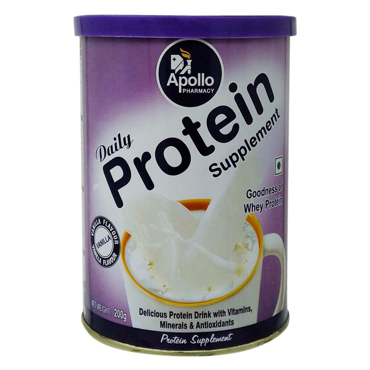 Buy Apollo Pharmacy Daily Protein Vanilla Flavour Powder, 200 gm | 19 ...