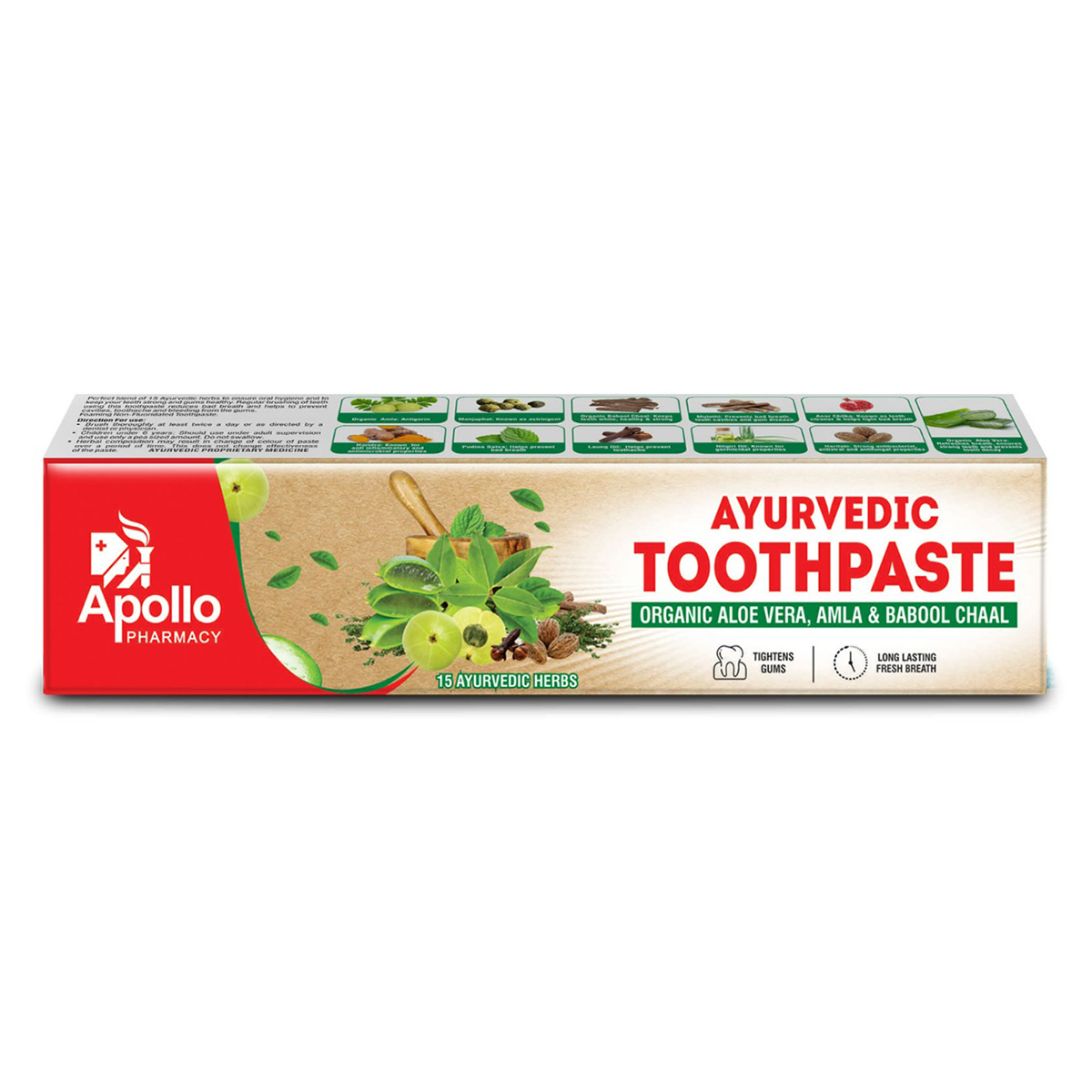Buy Apollo Pharmacy Ayurvedic Toothpaste, 100 gm | 19 Minutes Delivery ...