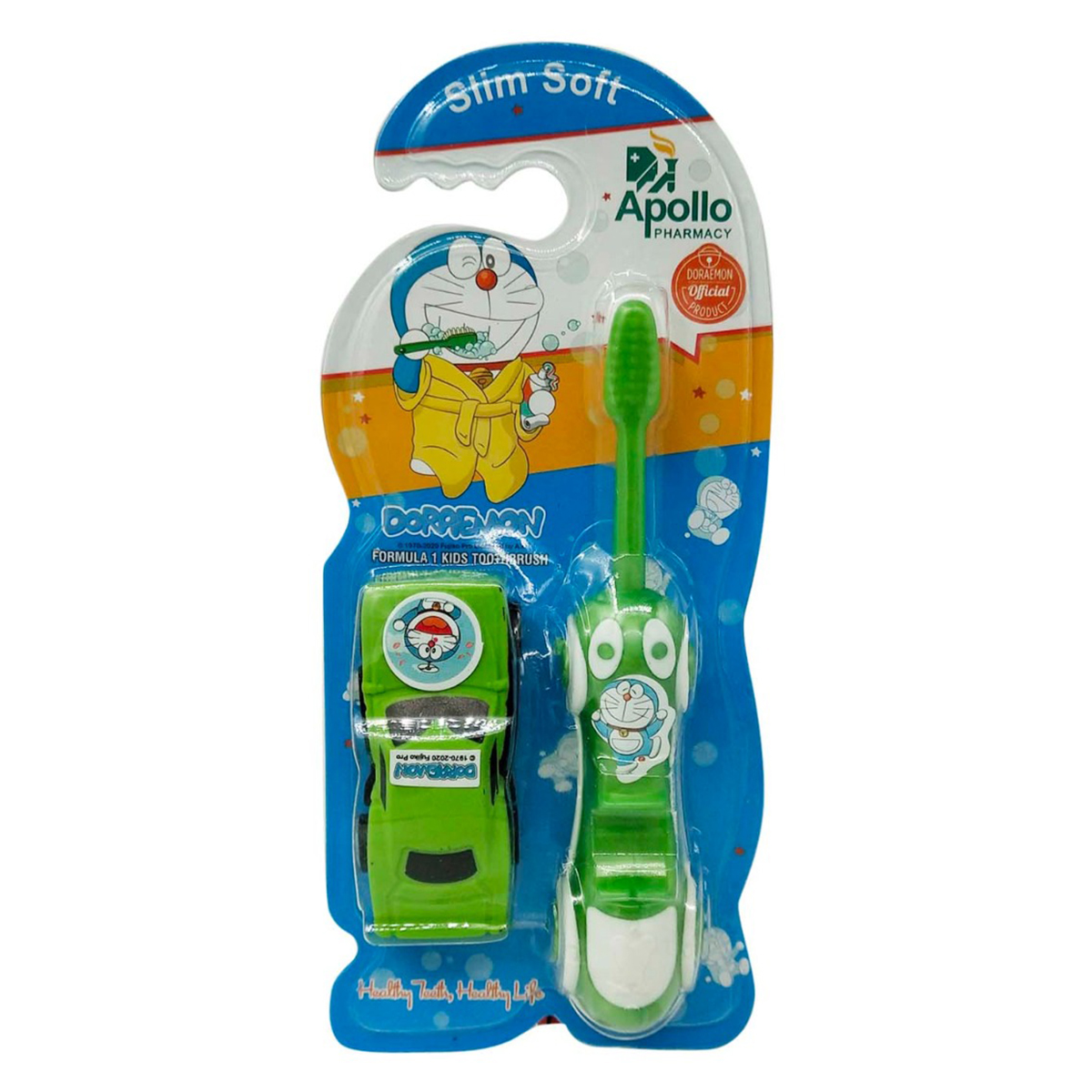 Buy Apollo Pharmacy Doraemon Slim Soft Kids Toothbrush, 1 Count | 19 ...