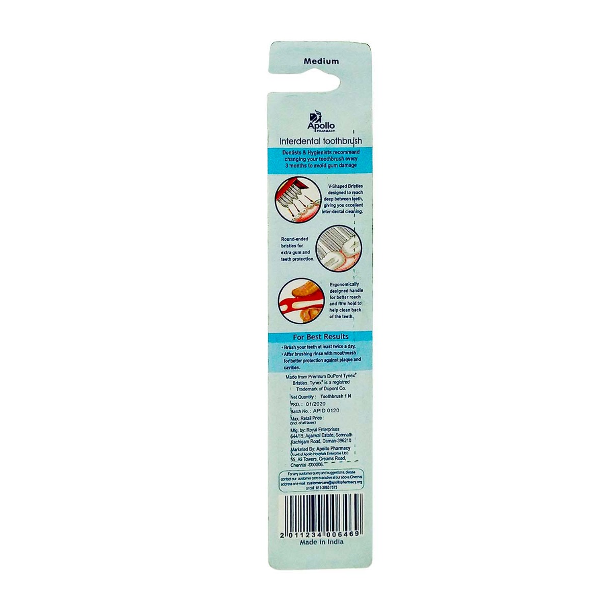 Apollo Pharmacy Zig Zag Interdental Toothbrush, 1 Count Price, Uses ...