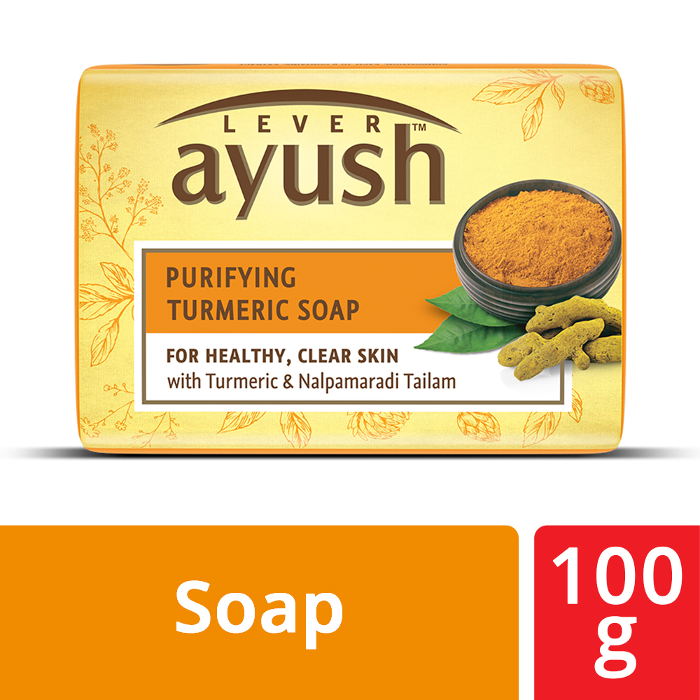 Buy Lever Ayush Purifying Turmeric Soap 100 gm | 19 Minutes Delivery ...