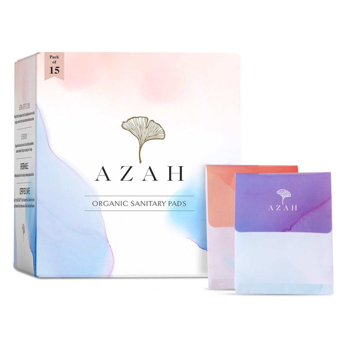 Azah Organic Sanitary Pads Regular, 15 Count | Uses, Benefits, Price ...