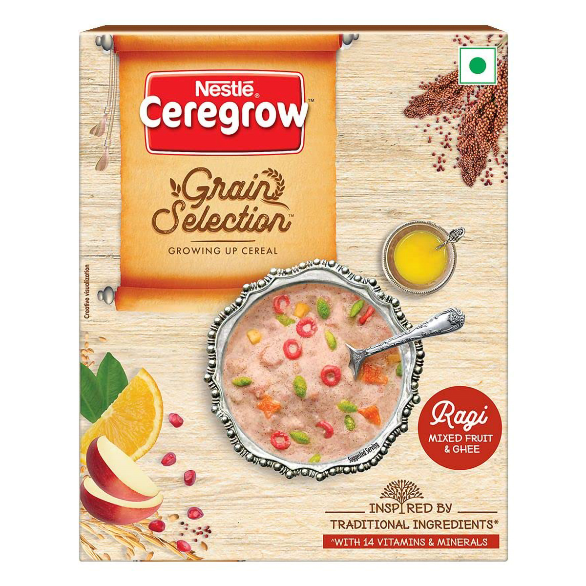 Nestle Ceregrow Ragi Mixed Fruit & Ghee Powder, 300 gm Refill Pack ...