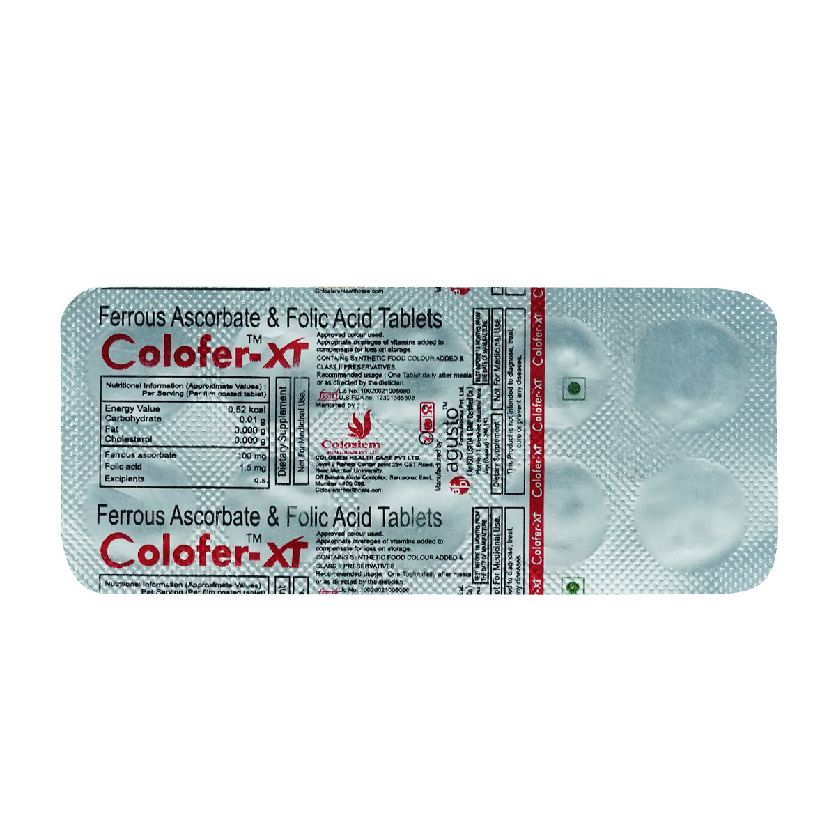 Buy Colofer-Xt Tablet | 19 Minutes Delivery | Apollo Pharmacy