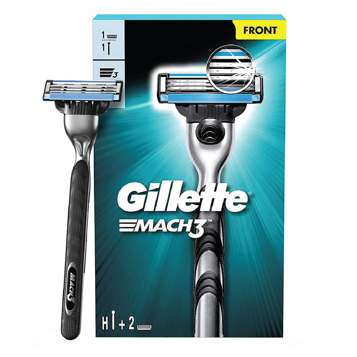 Buy GILLETTE Mach 3 Shaving Razor (Handle + 2 Cartridge), 1 Count | 19 ...