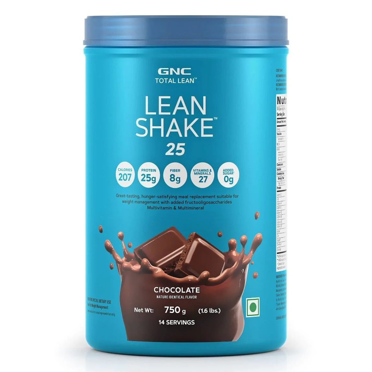 Buy GNC Total Lean Shake 25 Chocolate Flavour Powder, 750 gm | 19 ...