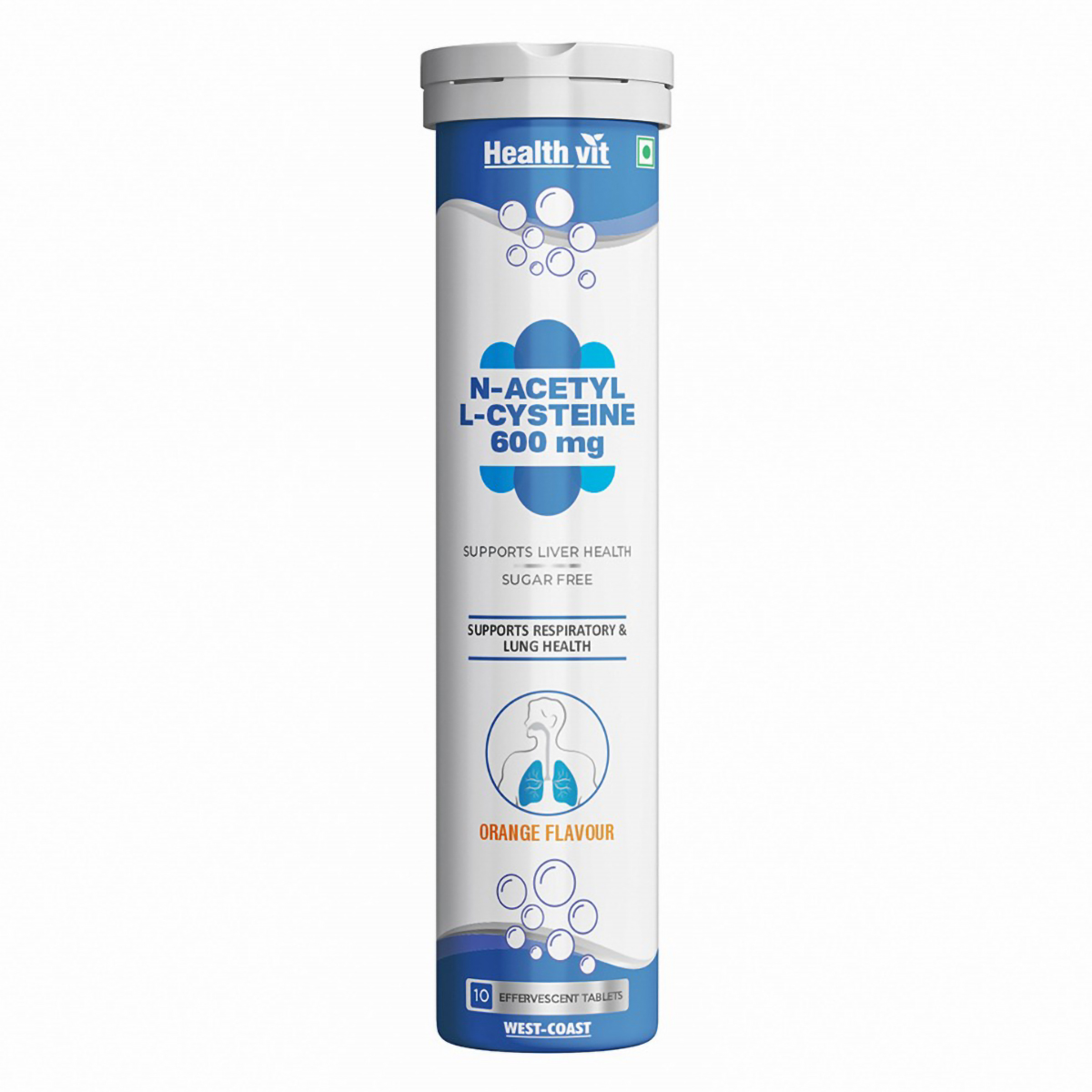 Buy Healthvit N-Acetyl L-Cysteine 600 mg Sugar Free Orange Flavour ...
