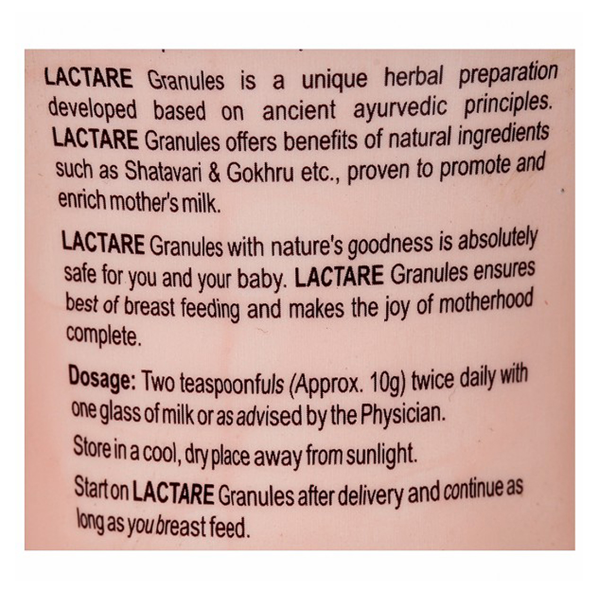 Lactare Granules Premium Chocolate Flavour Lactation Enhancer, 250 gm ...