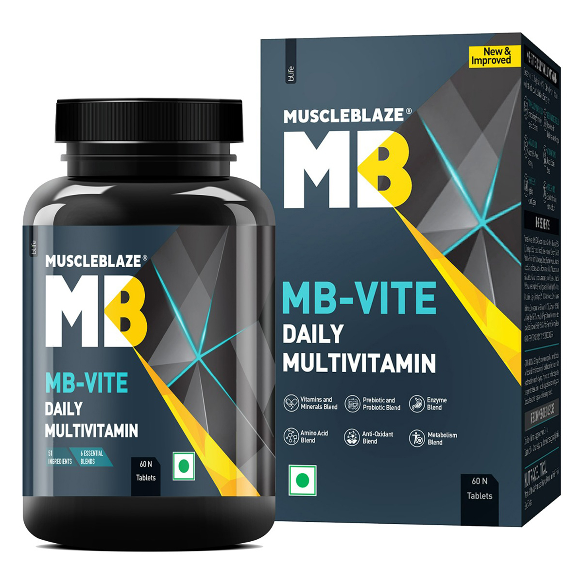 Buy MuscleBlaze MB-VITE Daily Multivitamin, 60 tablets | 19 Minutes ...