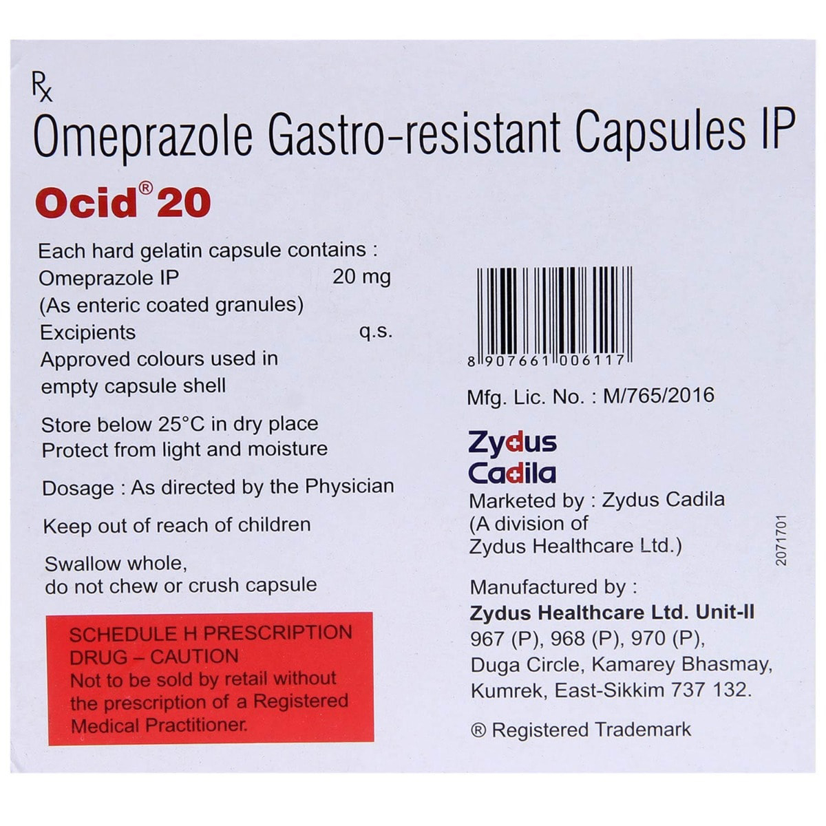 Ocid 20 Capsule 20's Price, Uses, Side Effects, Composition - Apollo ...