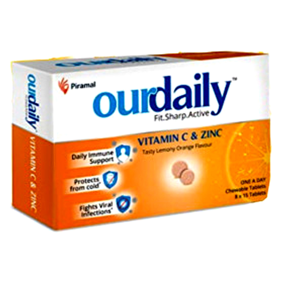 Buy Ourdaily Vitamin C & Zinc Lemon & Orange Flavour, 15 Tablets | 19 ...