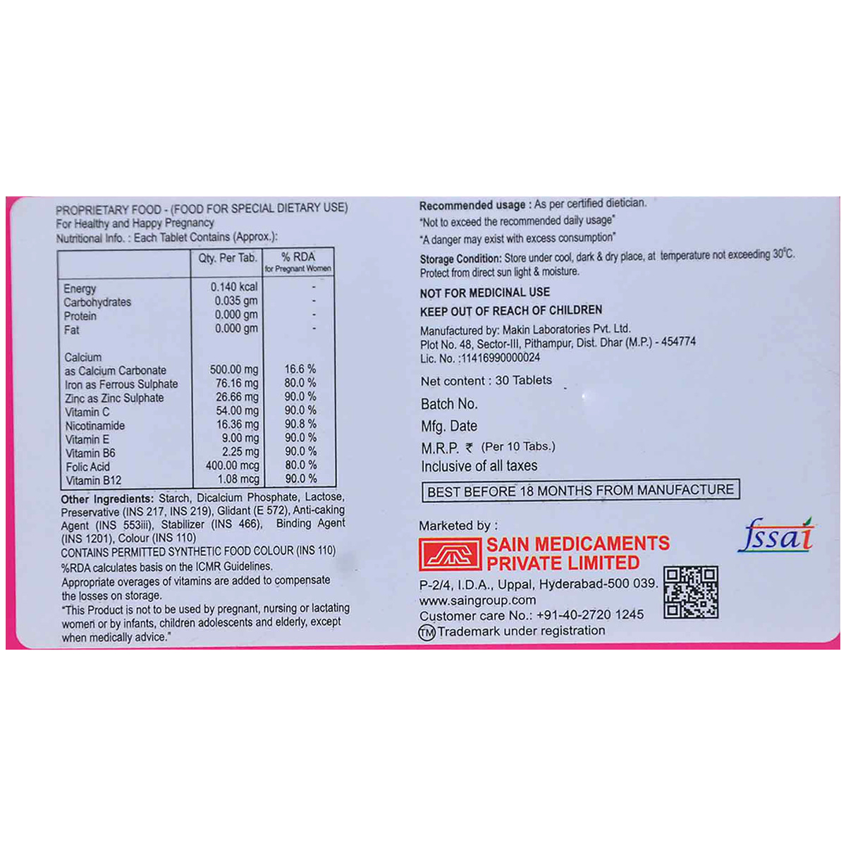 Prenatal Tablet 10's Price, Uses, Side Effects, Composition - Apollo ...