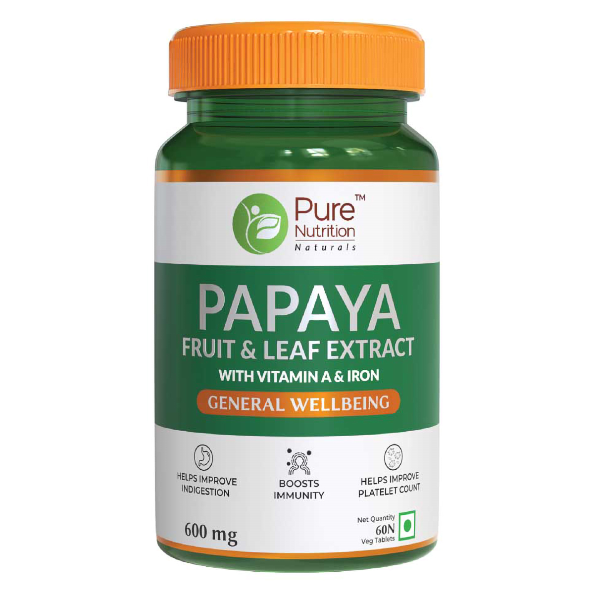 Pure Nutrition Papaya Fruit & Leaf Extract, 60 Tablets | Uses, Benefits ...