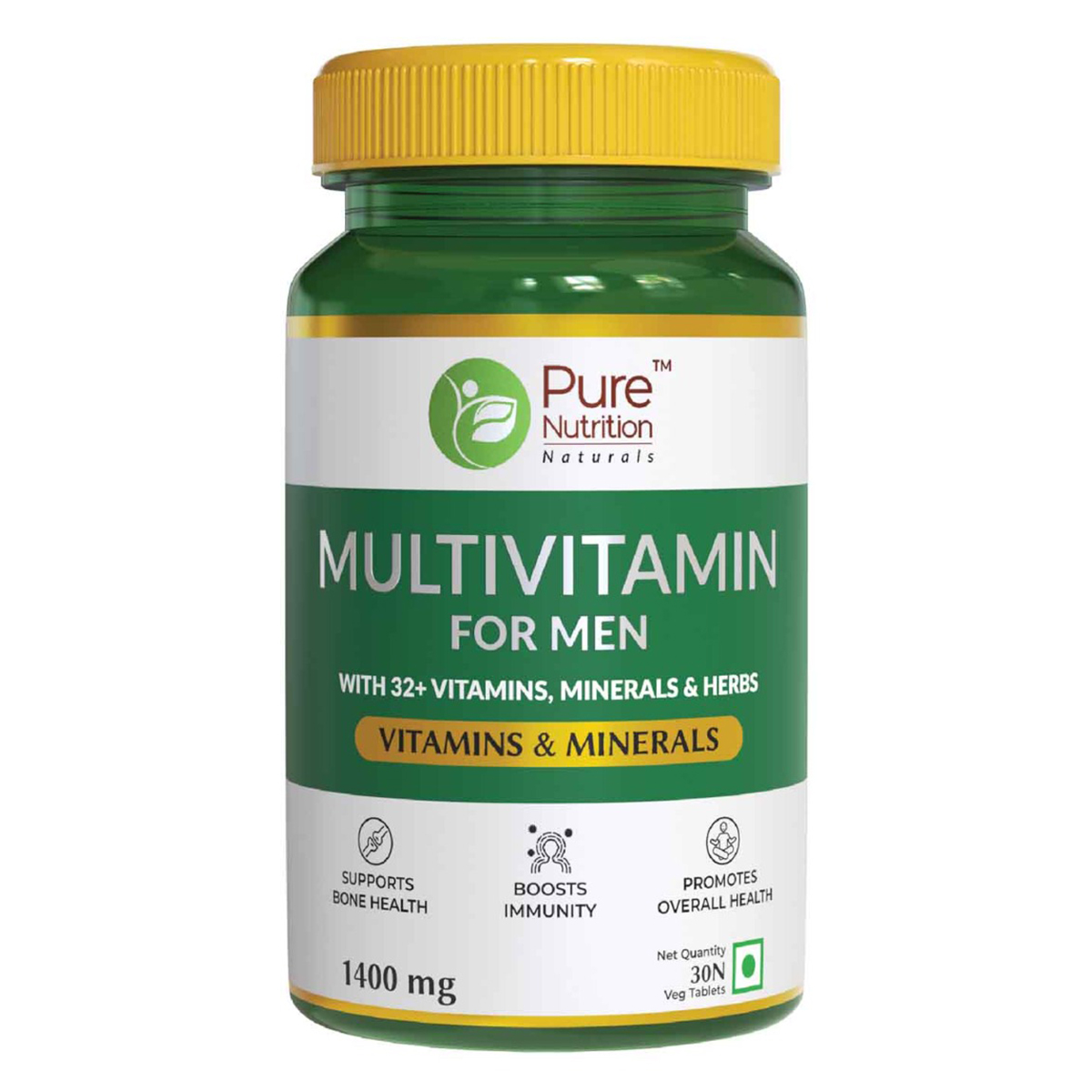 Buy Pure Nutrition Multivitamin for Men 1400 mg, 30 Tablets | 19 ...