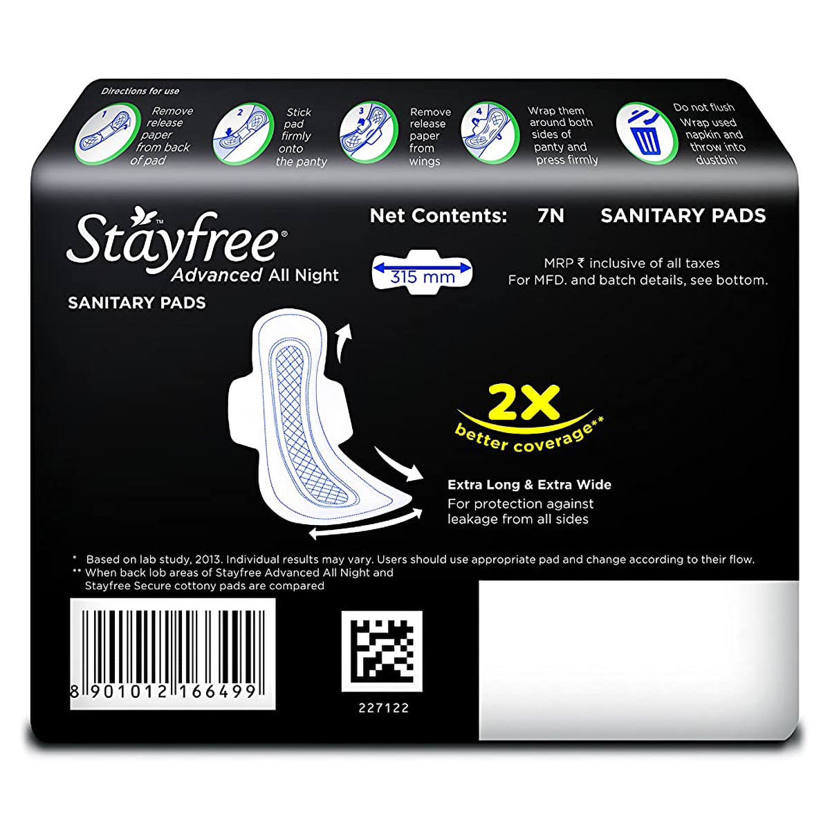 Stayfree Advanced All Night Ultra - Comfort Pads With Wings XL, 7 Count ...