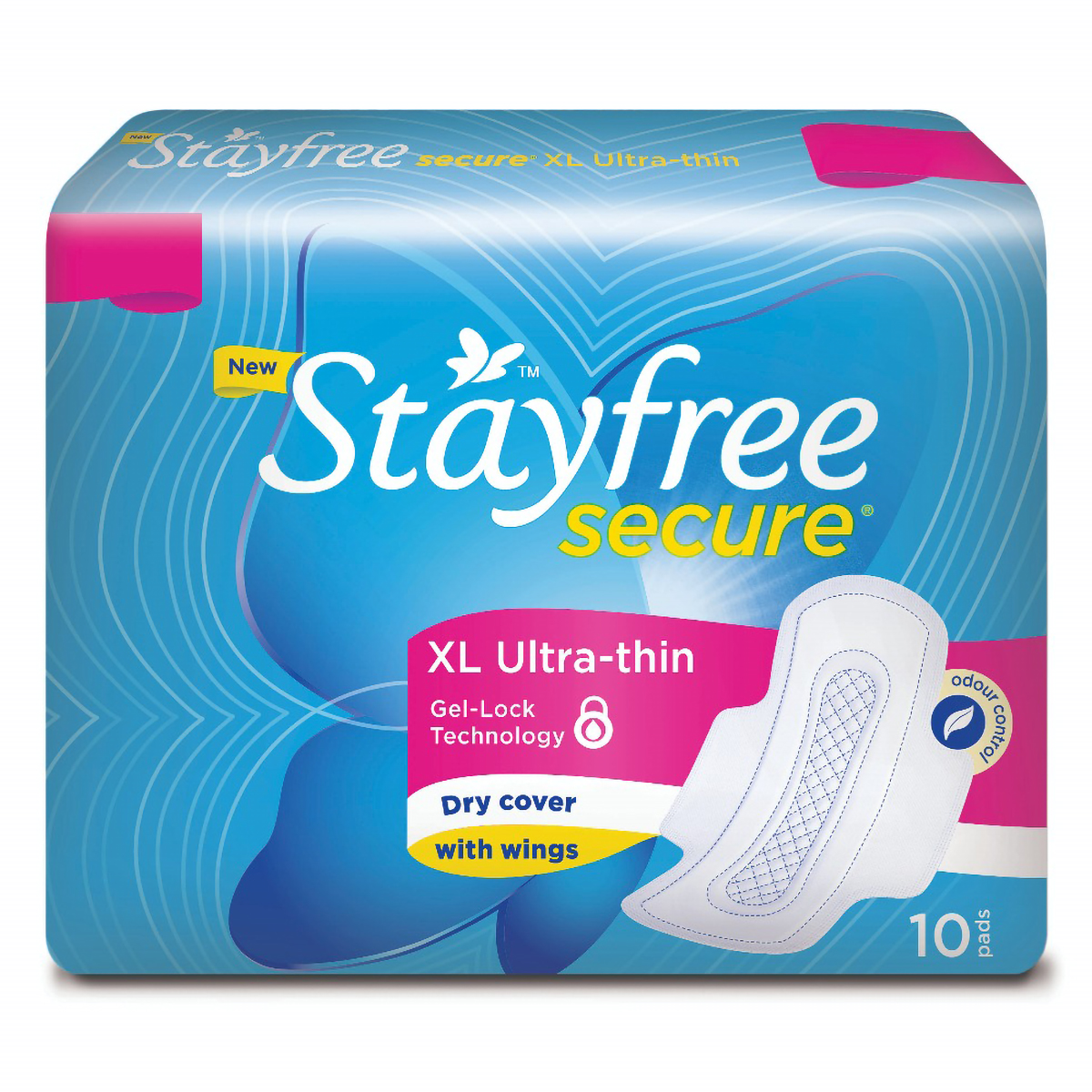 Buy Stayfree Secure Ultra-Thin Dry Cover Pads With Wings XL, 10 Count ...
