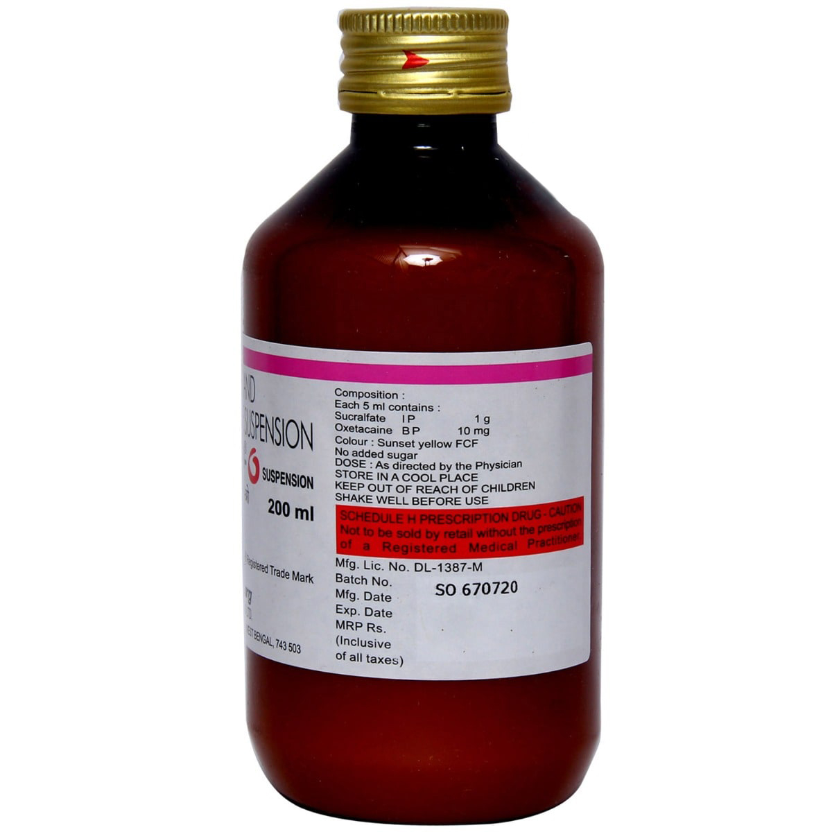Sucral-O Suspension 200 ml Price, Uses, Side Effects, Composition ...