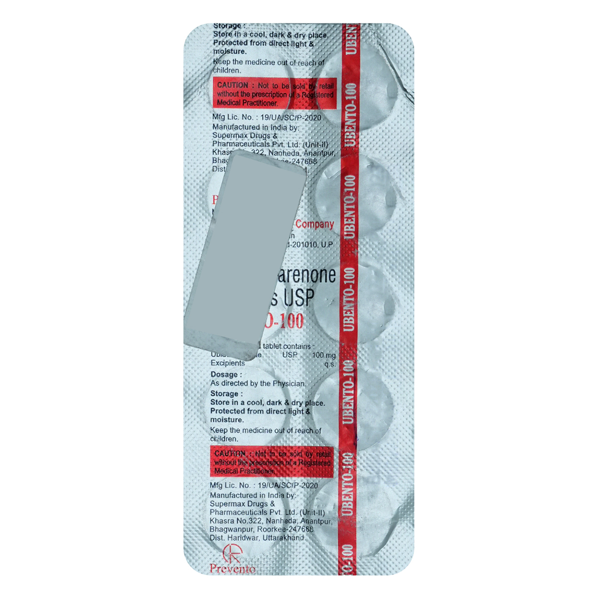 Buy Ubento-100 Tablet | 19 Minutes Delivery | Apollo Pharmacy