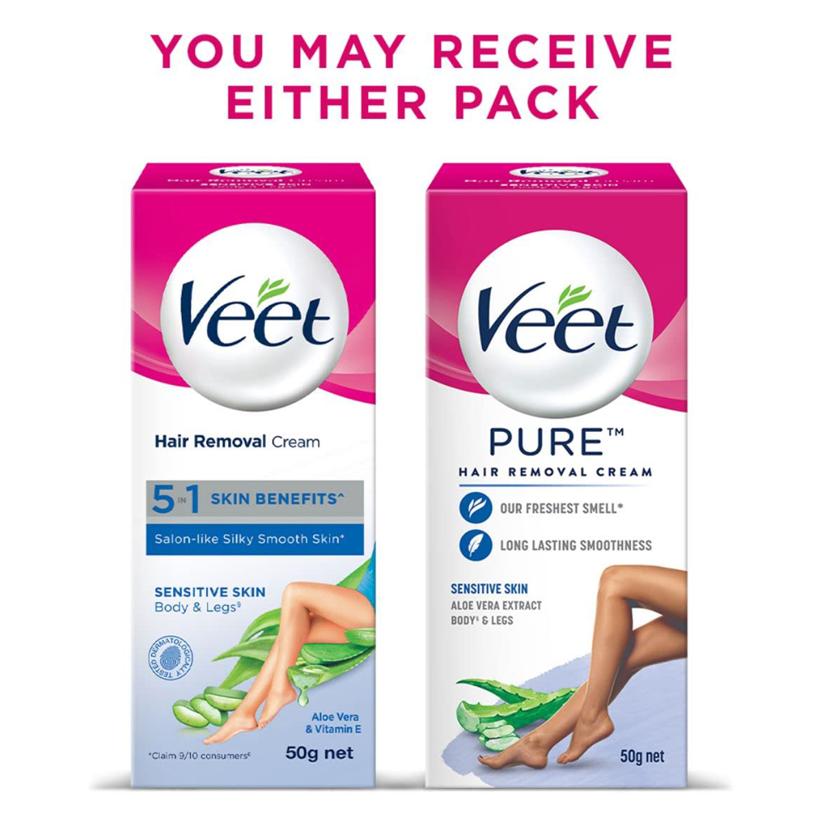 Veet 5 in 1 Skin Benefits Hair Removal Cream for Sensitive Skin, 50 gm ...