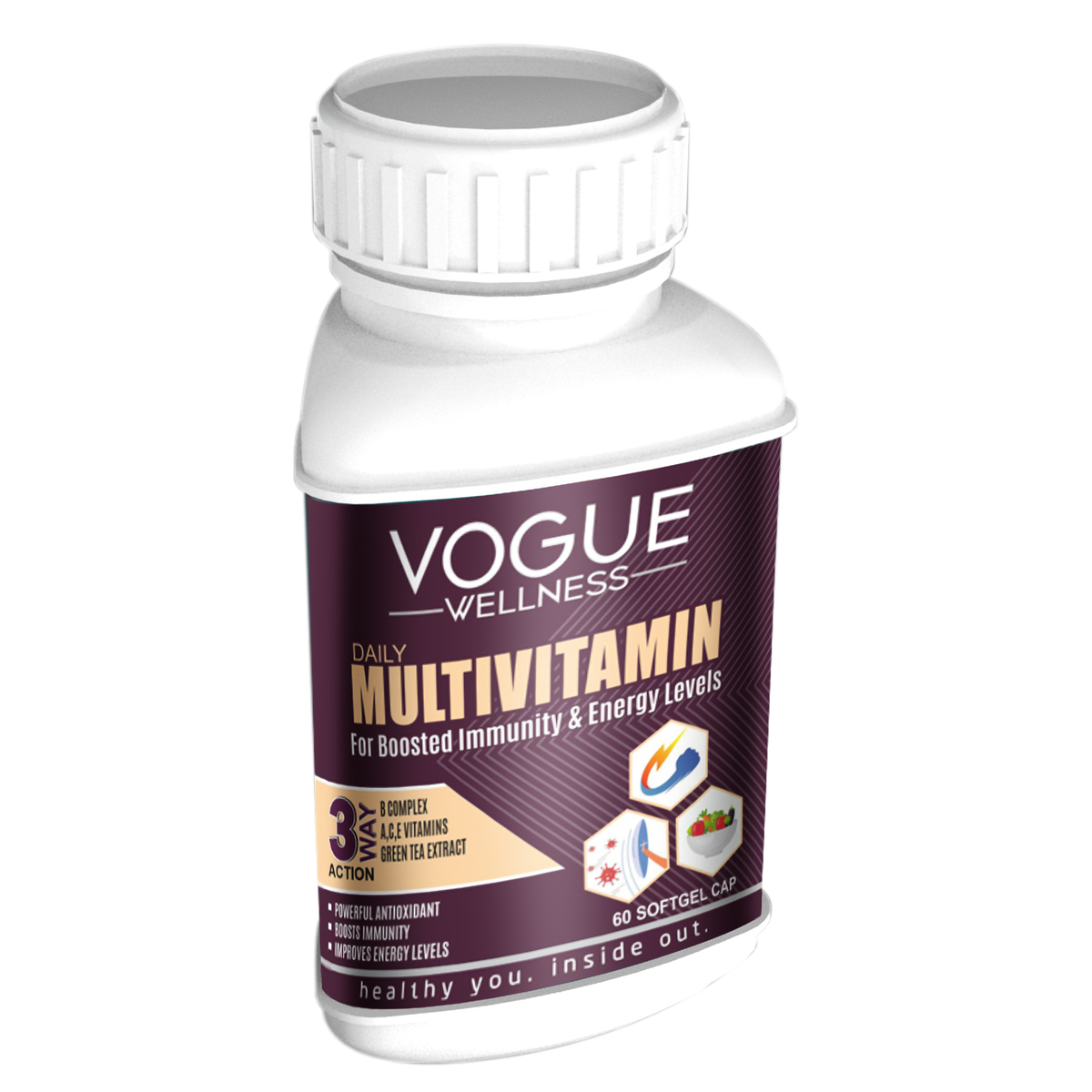 Buy Vogue Wellness Daily Multivitamin, 60 Softgel Capsules | 19 Minutes ...