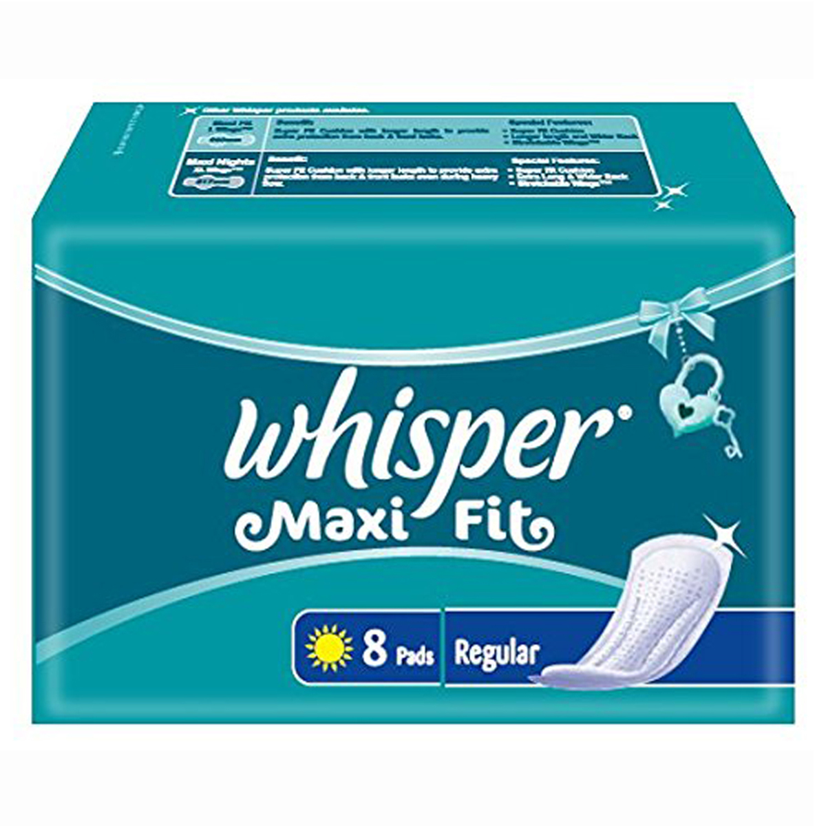 Buy Whisper Maxi Fit Sanitary Pads Regular, 8 Count | 19 Minutes ...