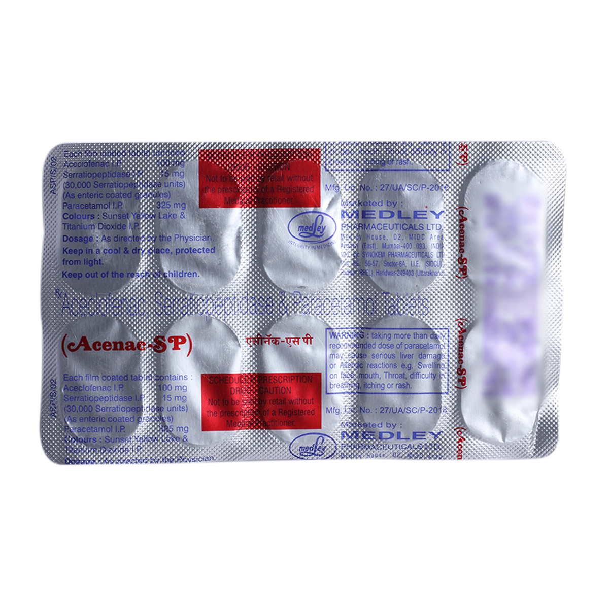 Acenac-Sp Tablet 10's Price, Uses, Side Effects, Composition - Apollo ...