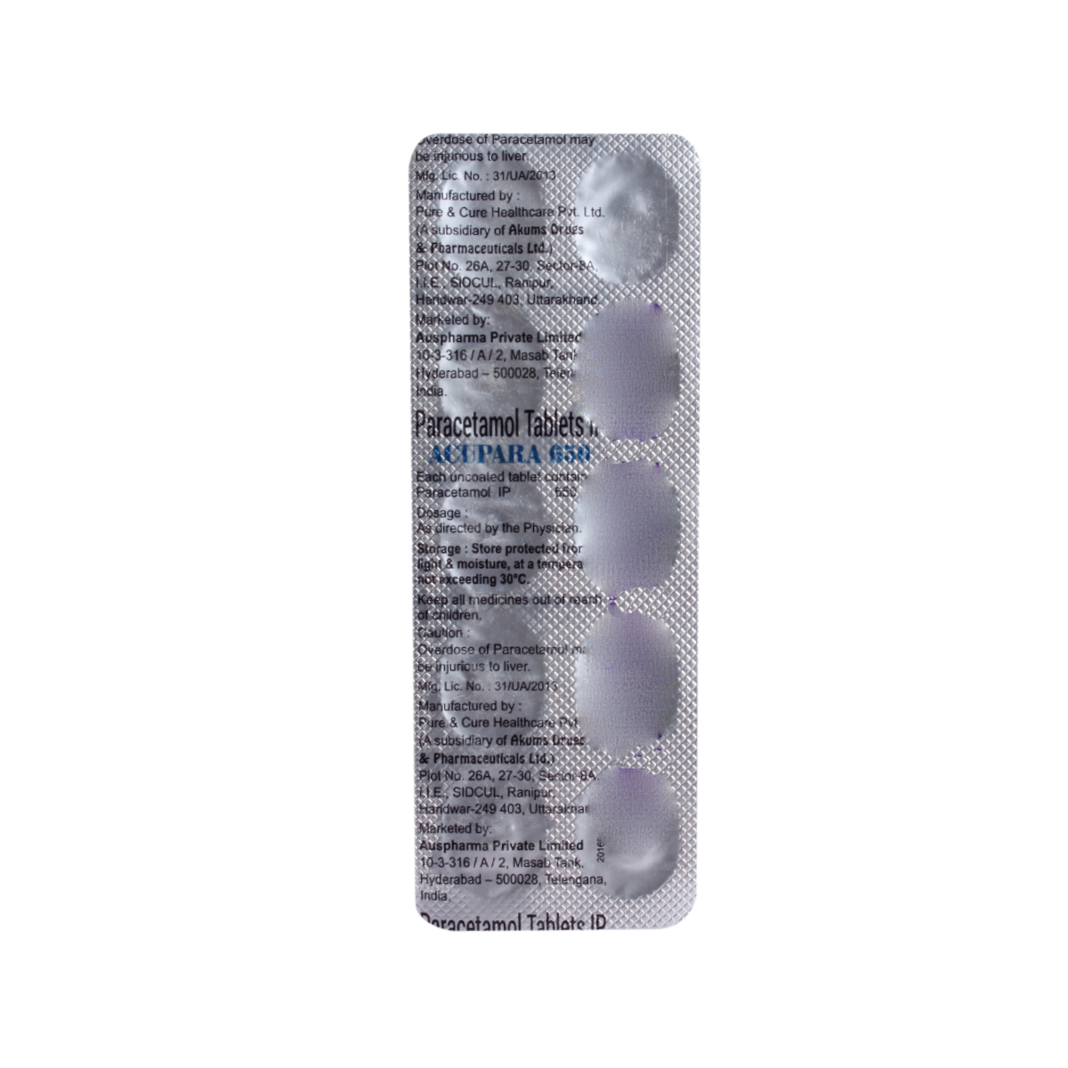 Acupara 650 Tablet 10's Price, Uses, Side Effects, Composition - Apollo ...