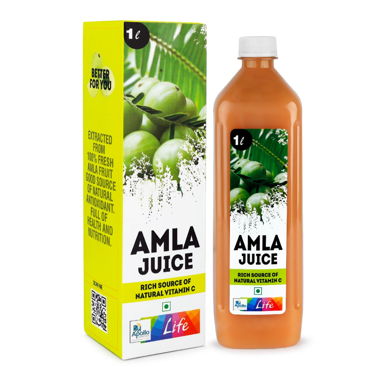 Buy Apollo Life 100% Natural Amla Juice 1ltr - Apollo Pharmacy.