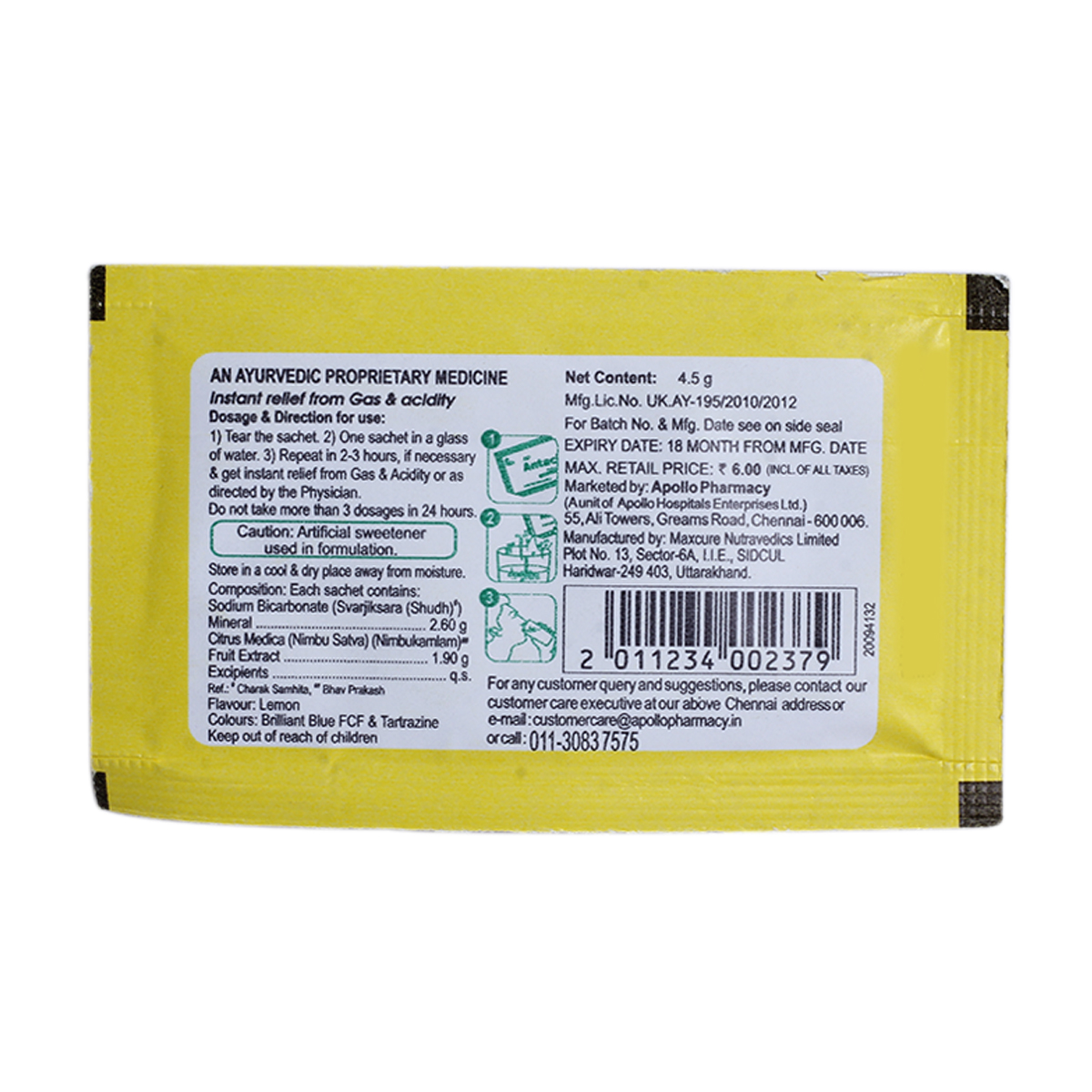 Apollo Pharmacy Antacid Lemon Flavour Powder, 5 gm Price, Uses, Side ...