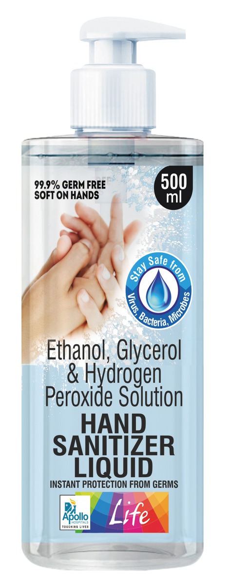 Apollo Life Hand Sanitizer, 500 ml (Pump) Price, Uses, Side Effects ...