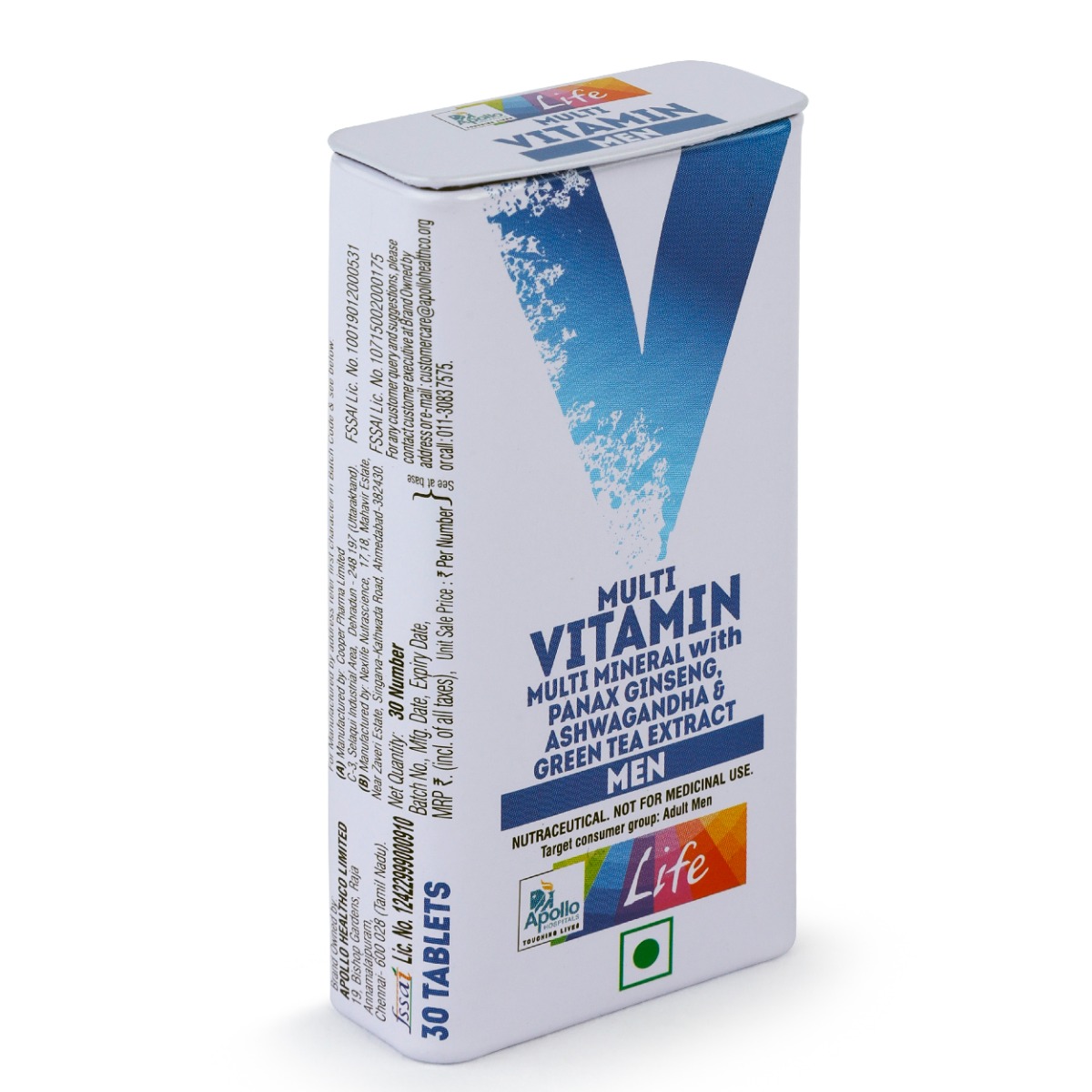 Buy Apollo Life Multi Vitamin Tablet for Men, 30 Tablets | 19 Minutes ...