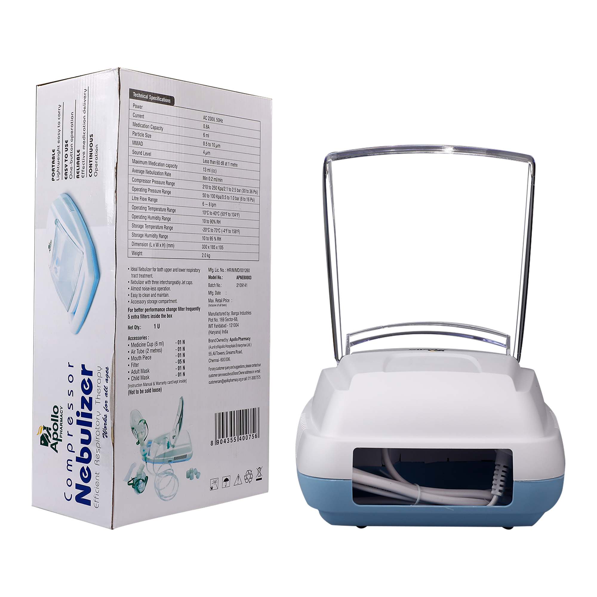 Apollo Pharmacy Compressor Nebulizer, 1 Count Price, Uses, Side Effects ...
