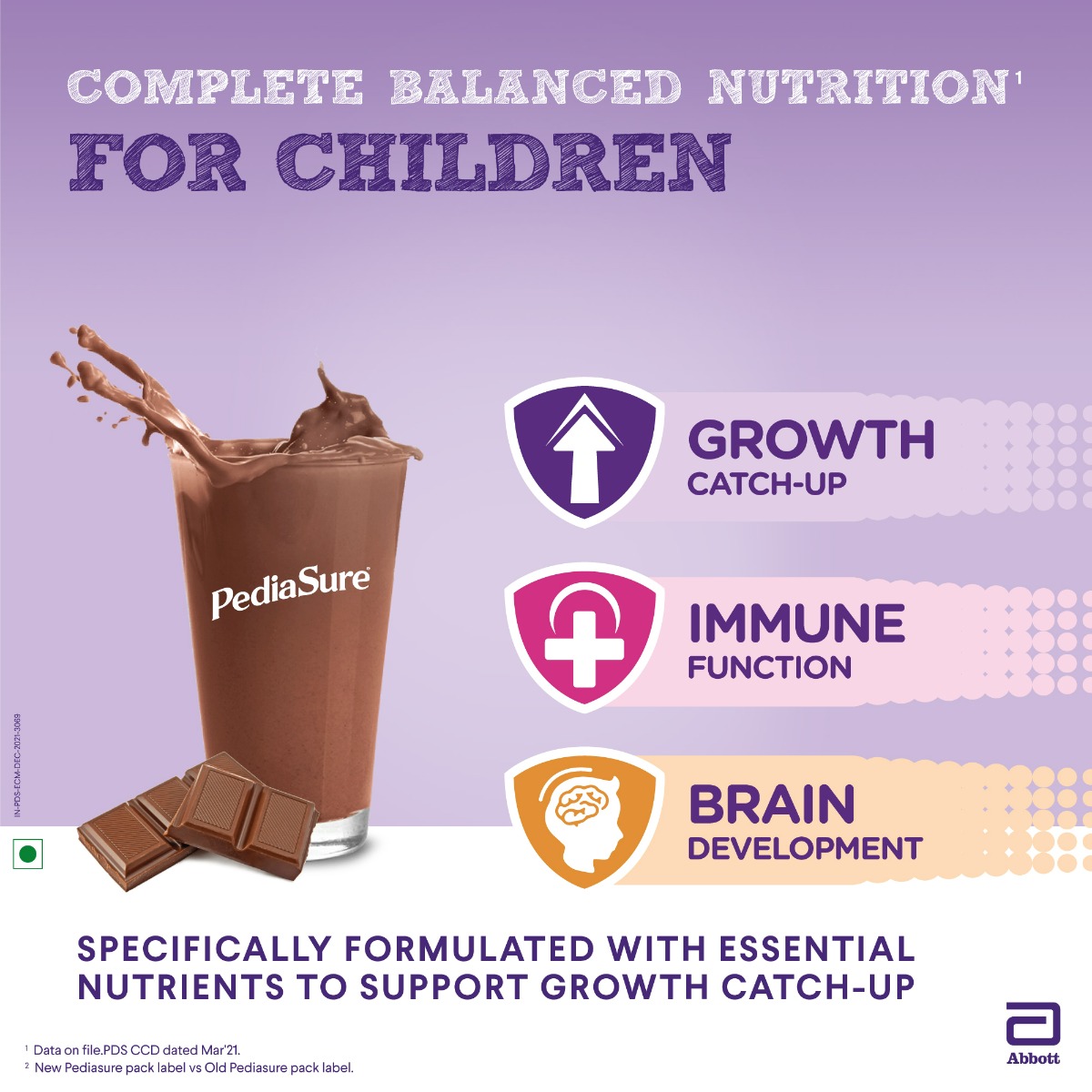 Pediasure Complete, Balanced Nutrition Premium Chocolate Flavour ...