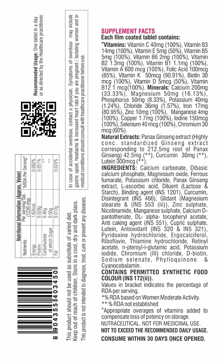 Apollo Life Multi Vitamin for Women, 30 Tablets Price, Uses, Side ...