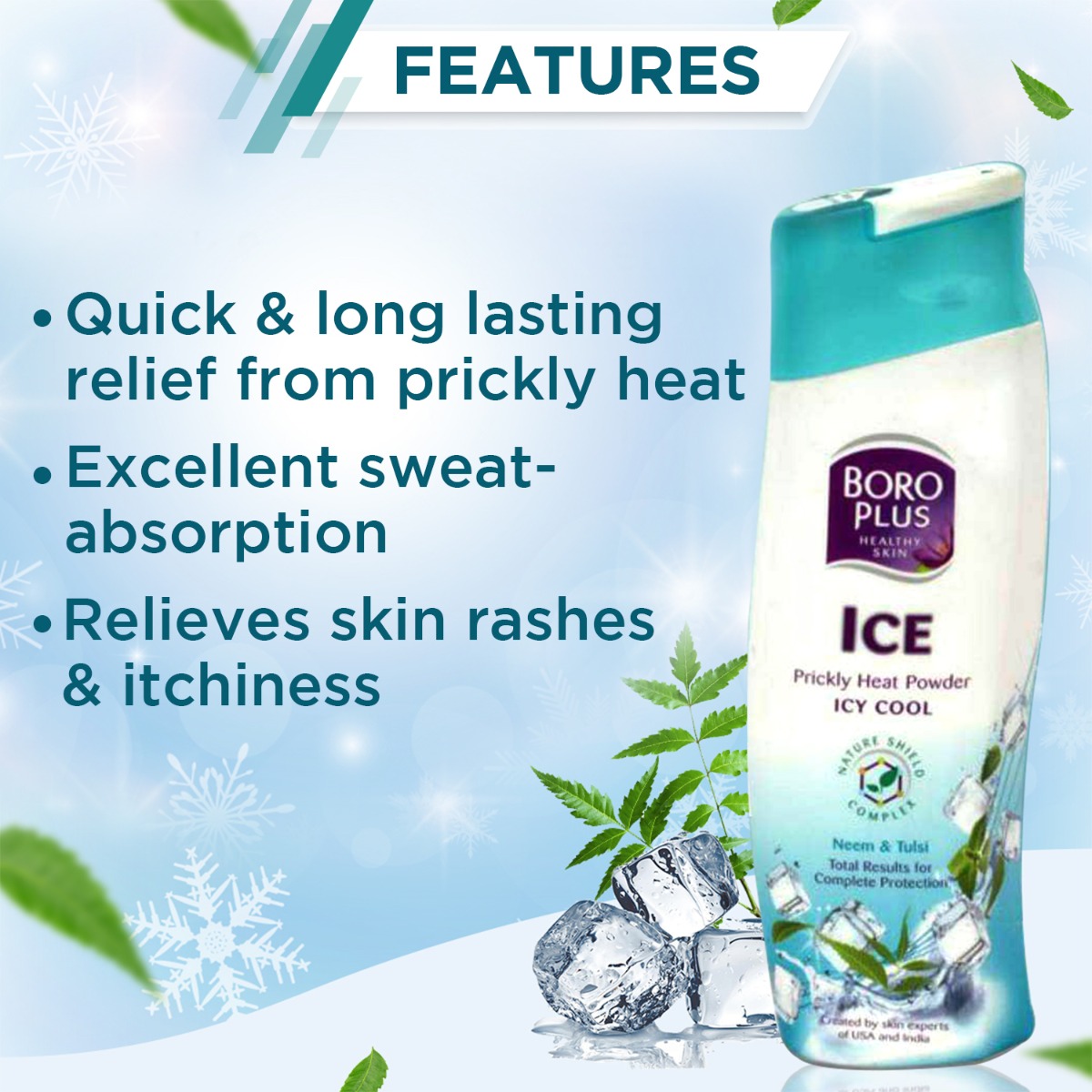 BoroPlus Prickly Heat Ice Cool Powder, 150 gm + 35 gm Extra Price, Uses ...