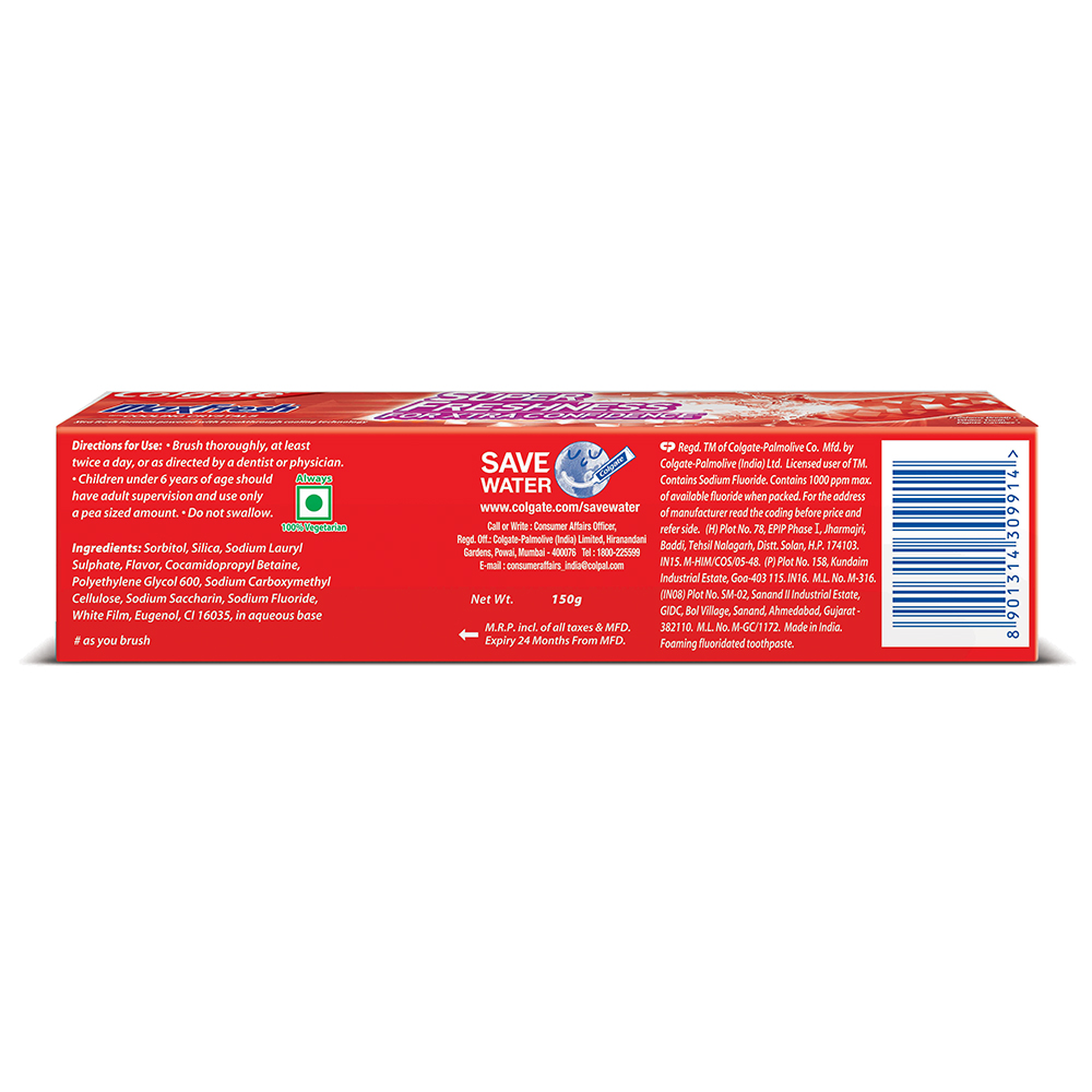 Colgate MaxFresh Red Gel Spicy Fresh ToothPaste, 150 gm Price, Uses ...