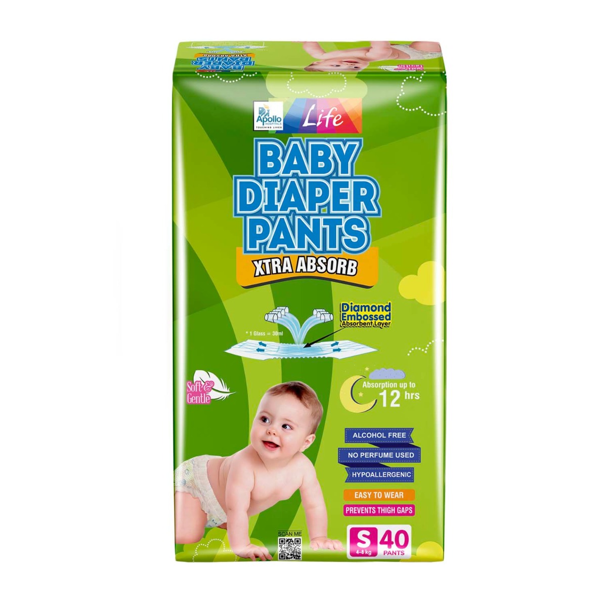 Apollo Life Baby Diaper Pants Small, 40 Count Price, Uses, Side Effects ...