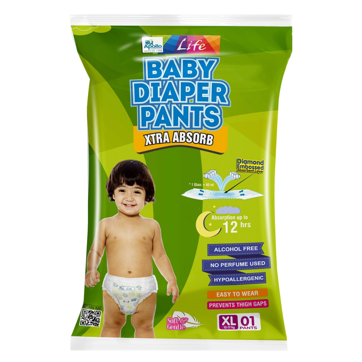 Apollo Life Baby Diaper Pants XL, 1 Count Price, Uses, Side Effects ...
