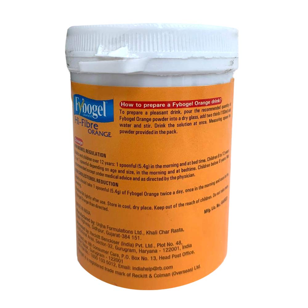 Fybogel Hi Fibre Isabgol Husk Orange Flavoured Powder, 100 gm Tin Price ...